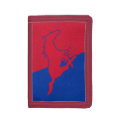 SMU Mustangs Color Block Distressed Trifold Wallet | Zazzle