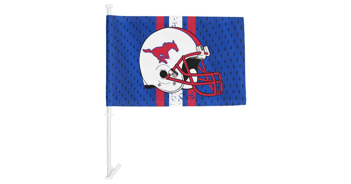 SMU Mustangs Jersey Car Flag | Zazzle