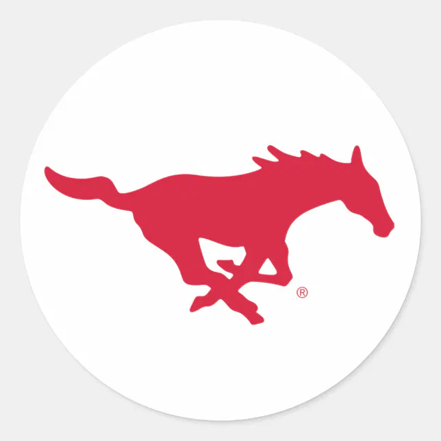 SMU Mustangs Logo Classic Round Sticker | Zazzle