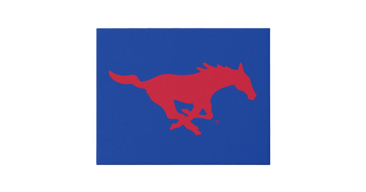 SMU Mustangs Logo Faux Canvas Print | Zazzle