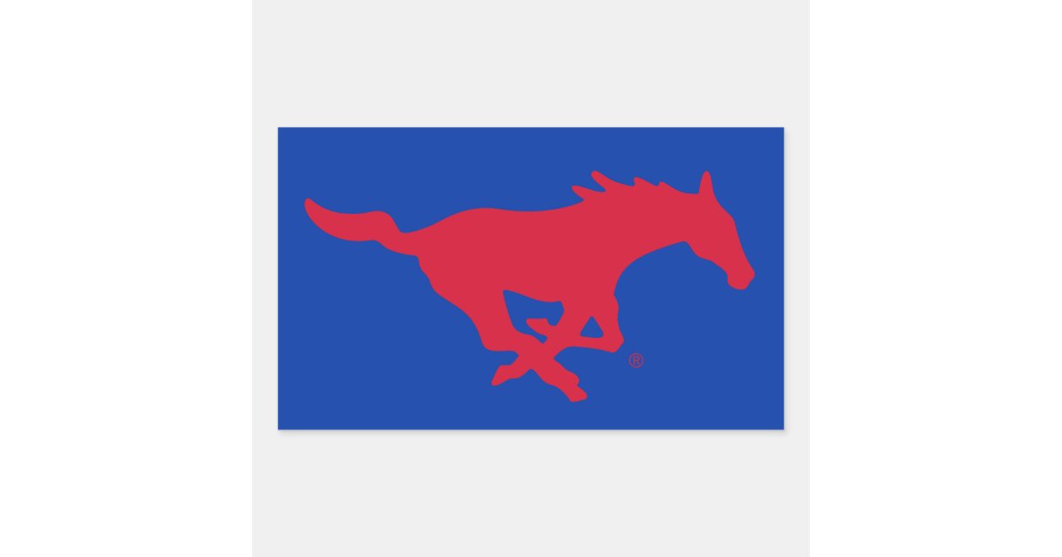 SMU Mustangs Logo Rectangular Sticker | Zazzle