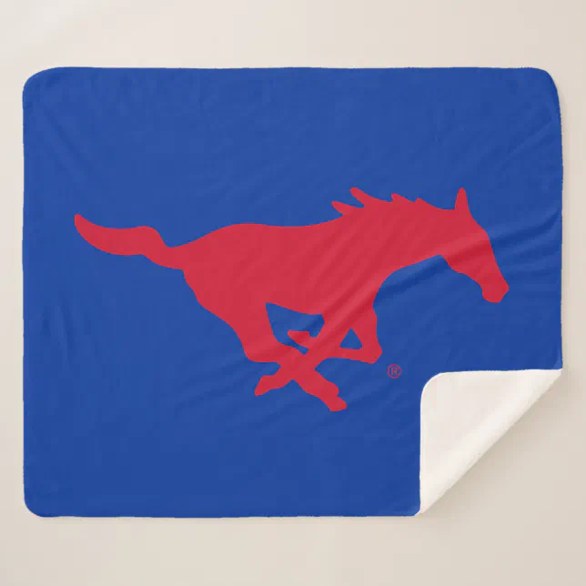 SMU Mustangs Logo Sherpa Blanket | Zazzle