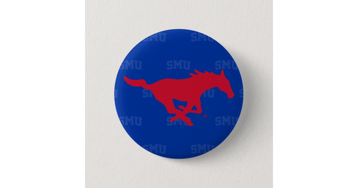 SMU Mustangs Logo Watermark Button | Zazzle