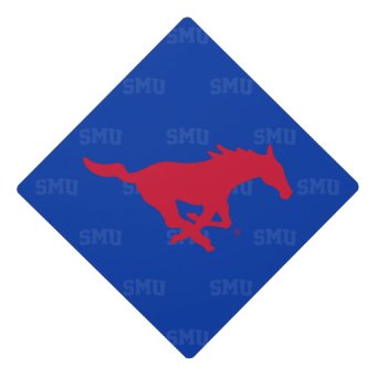 SMU Mustangs Logo Watermark Graduation Cap Topper | Zazzle