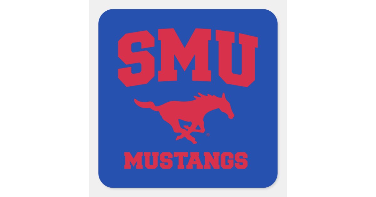 SMU Mustangs Square Sticker | Zazzle