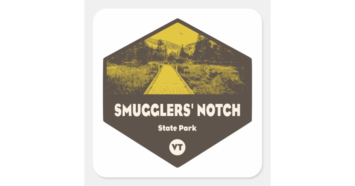 Smugglers' Notch State Park Vermont Square Sticker | Zazzle