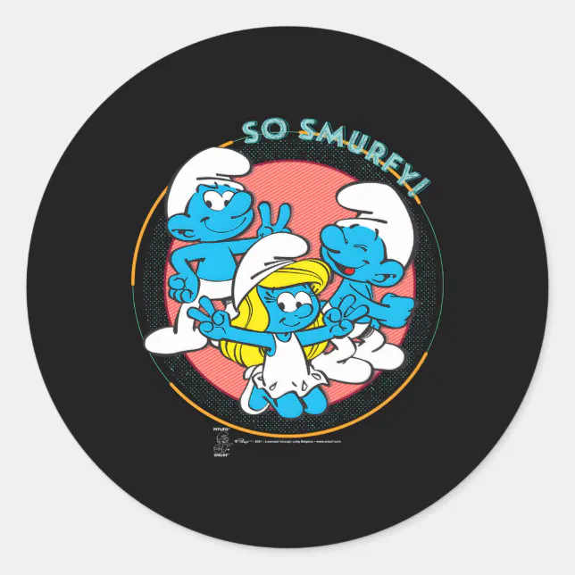 Smurfette Jokey So Smurfey Classic Round Sticker | Zazzle
