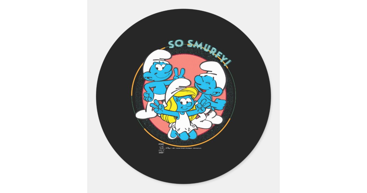 Smurfette Jokey So Smurfey Classic Round Sticker | Zazzle