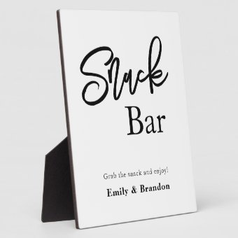 Snack bar wedding sign Tabletop Plaque | Zazzle