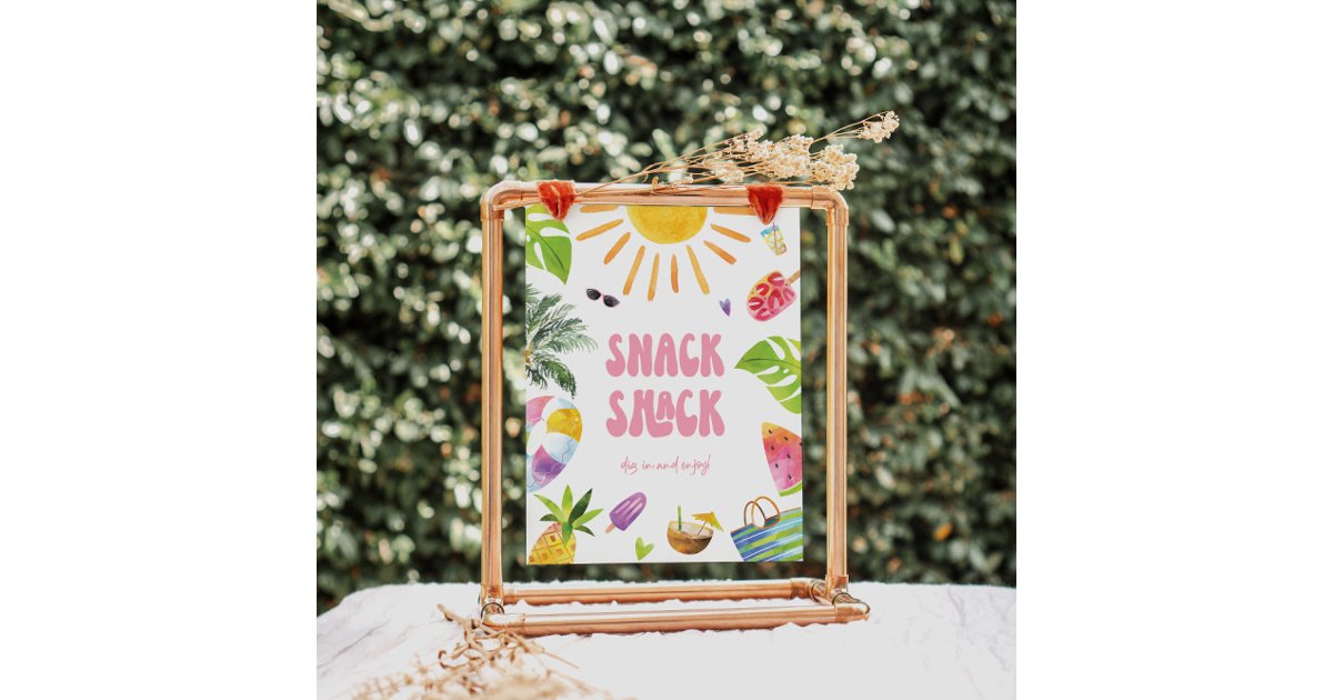 Snack Shack Girl Birthday Sign | Zazzle