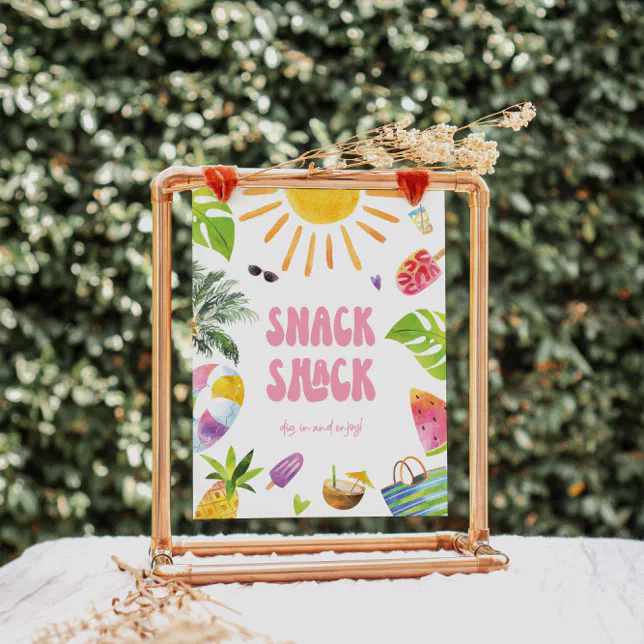 Snack Shack Girl Birthday Sign | Zazzle