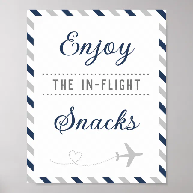 Snacks Food Table Travel Airplane Airline Party Poster | Zazzle