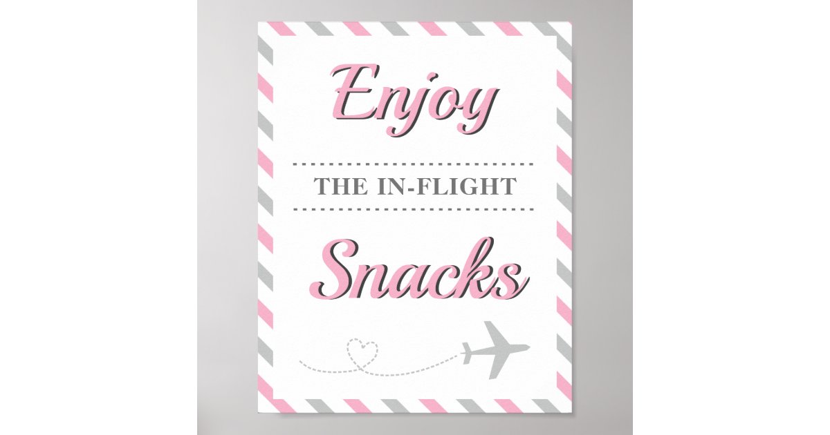Snacks Food Table Travel Airplane Airline Party Poster | Zazzle