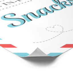 Snacks Food Table Travel Airplane Airline Party Poster | Zazzle