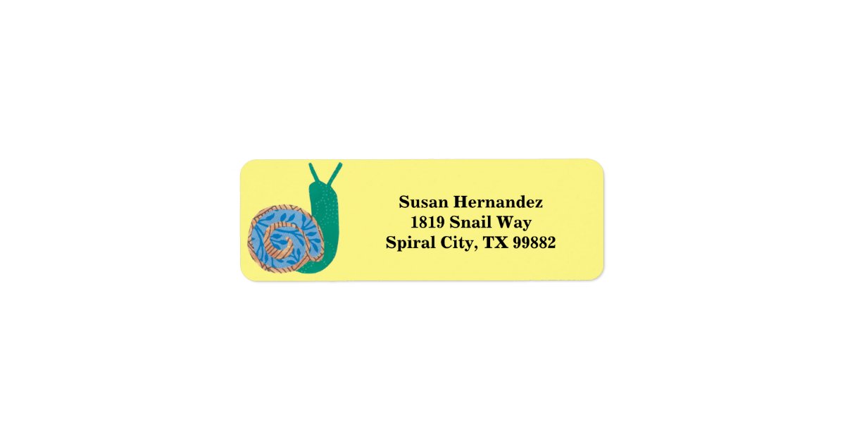 Snail Address Labels | Zazzle