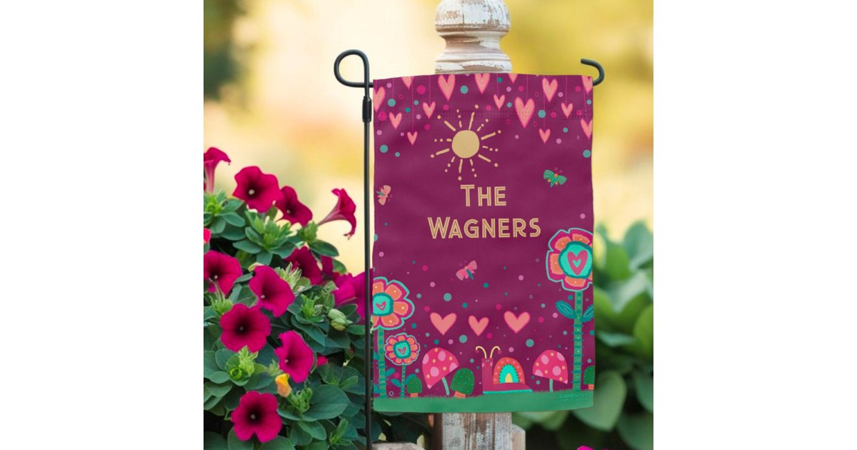 “Snail and Butterflies” Inspirivity Garden Flag | Zazzle