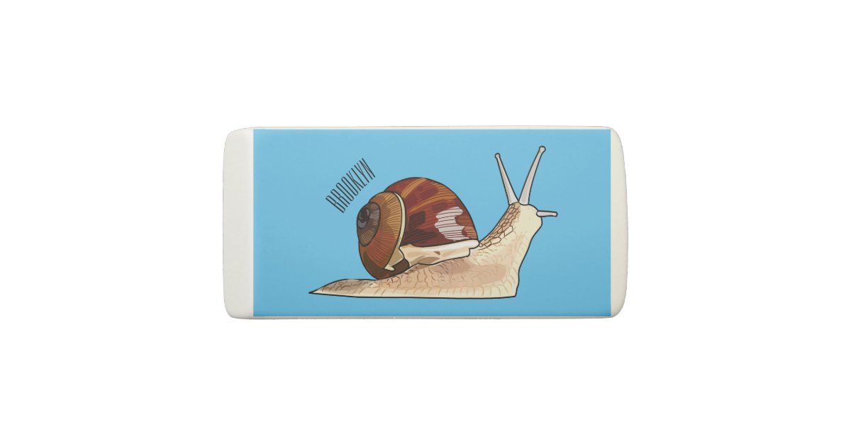 Snail cartoon illustration eraser | Zazzle