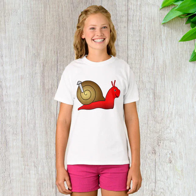 Snail Girls T-Shirt | Zazzle