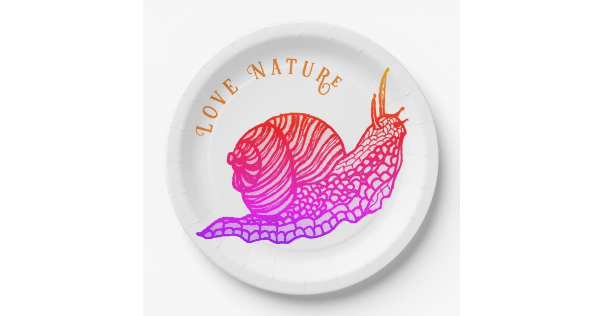 Snail in graphic style paper plates | Zazzle