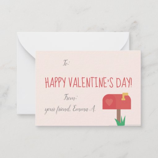 Snail Mail Activity Classroom Valentine Card | Zazzle