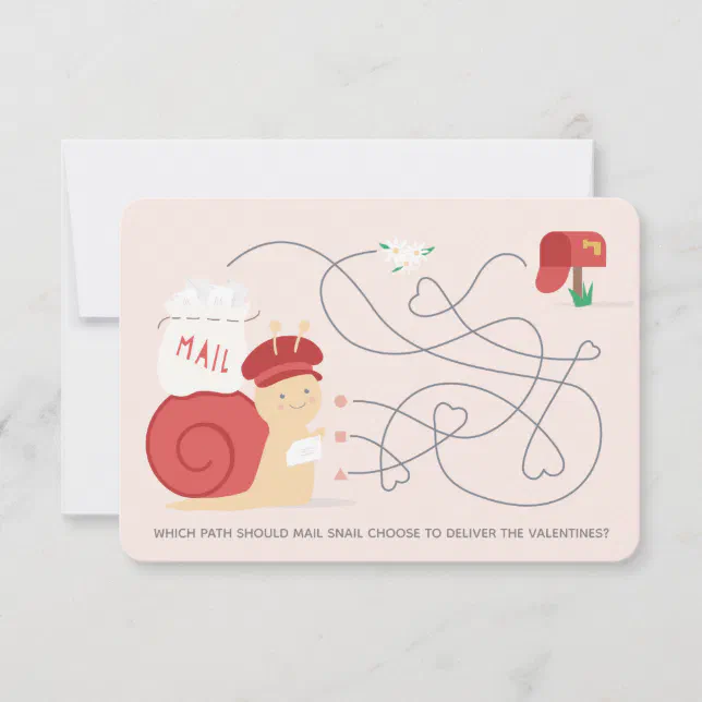 Snail Mail Activity Classroom Valentine Postcard | Zazzle