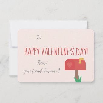 Snail Mail Activity Classroom Valentine Postcard | Zazzle