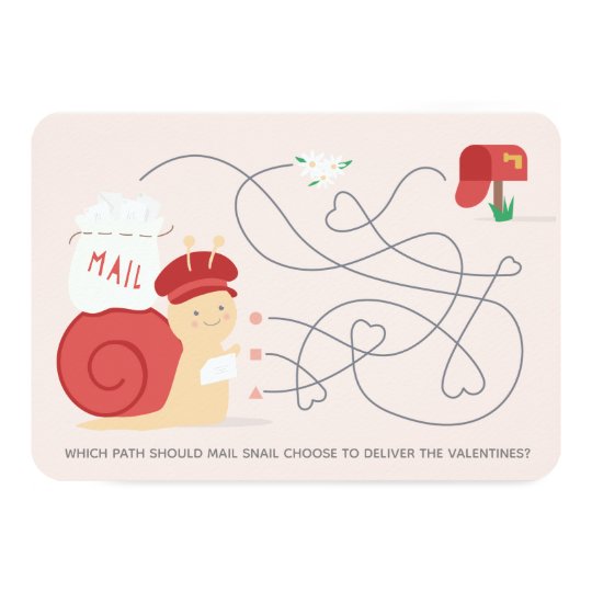Snail Mail Activity Classroom Valentine Postcard | Zazzle.com