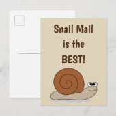 Snail Mail Cute Funny Humorous Retro Postcard | Zazzle
