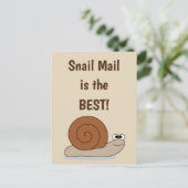Snail Mail Cute Funny Humorous Retro Postcard | Zazzle