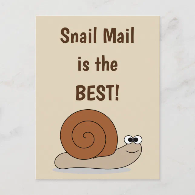 Snail Mail Cute Funny Humorous Retro Postcard | Zazzle