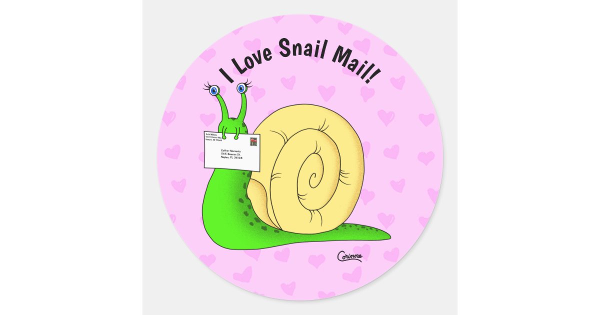 Snail Mail (Pink) - Envelope Stickers | Zazzle