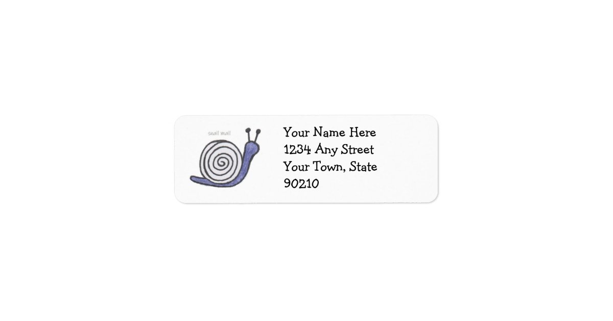Snail Mail Return Address Label | Zazzle
