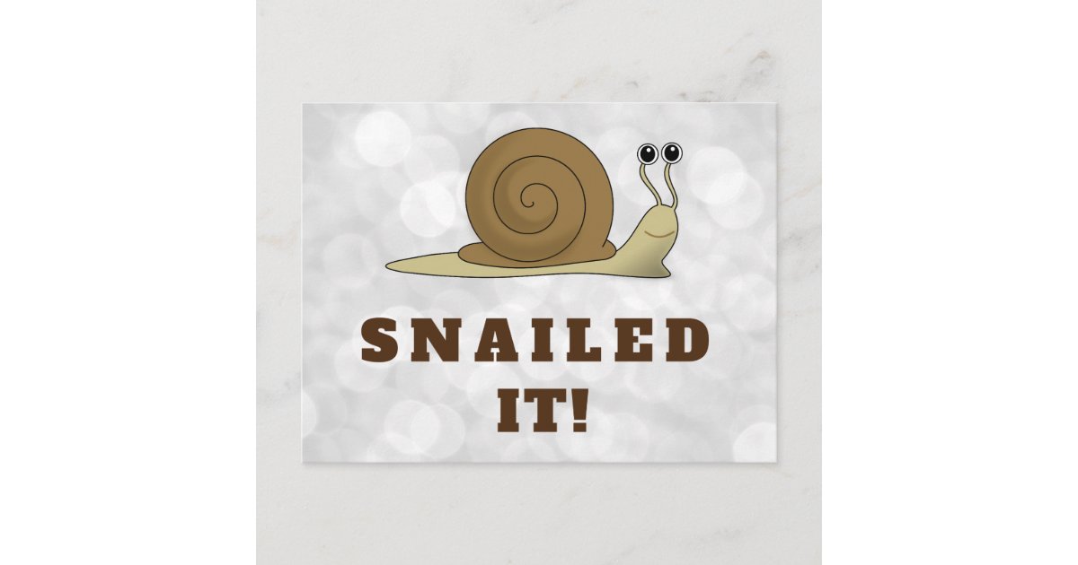 Snail Mail Snailed It Cute Funny Retro Postcard | Zazzle