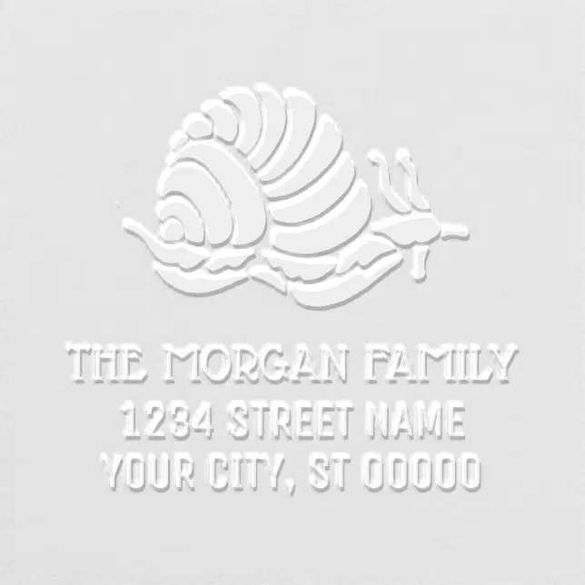 Snail Silhouette Seashore Beach Name Address #2 Embosser | Zazzle