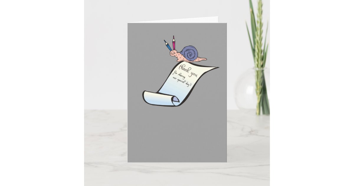 Snail - thank you card | Zazzle
