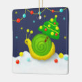 Snail with Christmas Tree Ceramic Ornament | Zazzle