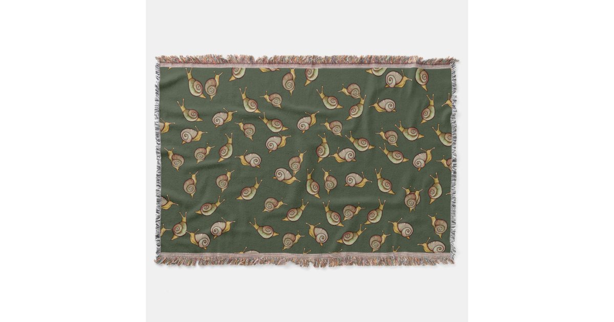 Snails Snail Love cute nature art Throw Blanket | Zazzle
