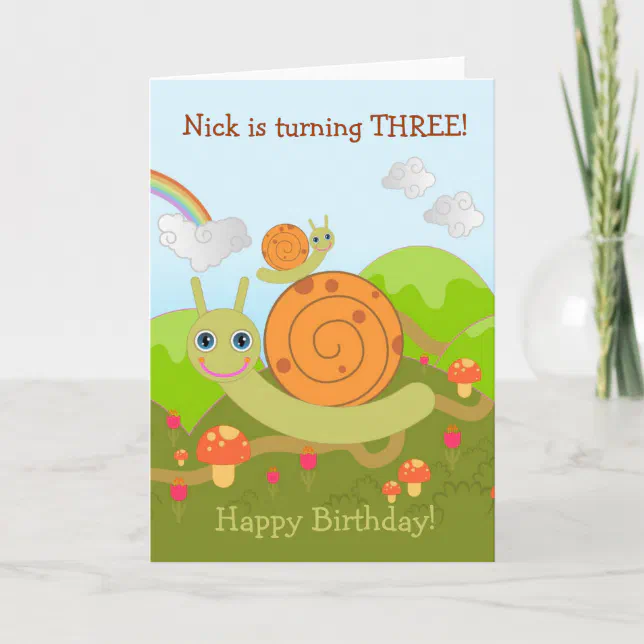 Snails wishing Happy Birthday! Card | Zazzle