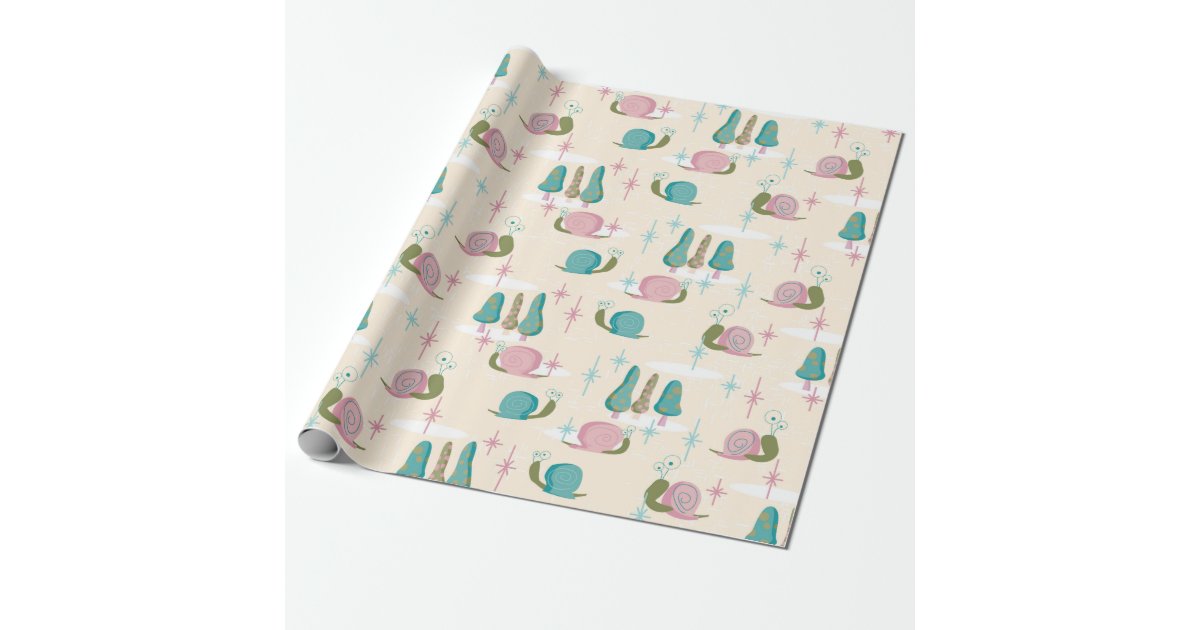 Snaily Snails - MidCentury Retro -- LARGE scale -- Wrapping Paper | Zazzle