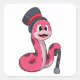 Snake as Gentleman with Hat & Walking stick Square Sticker | Zazzle