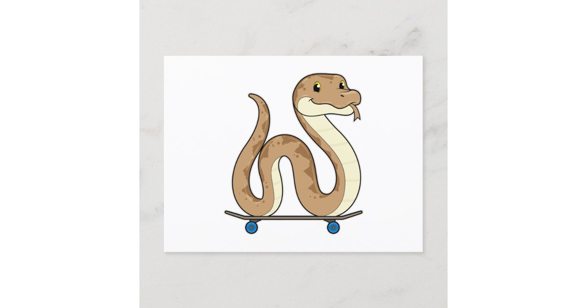 Snake as Skater with Skateboard Postcard | Zazzle