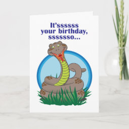 Snake Birthday Card | Zazzle