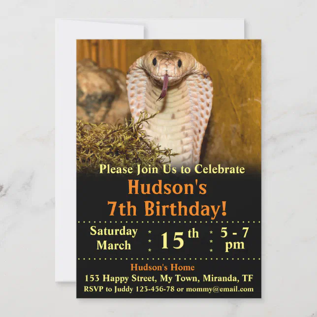 Snake birthday invitation | Zazzle