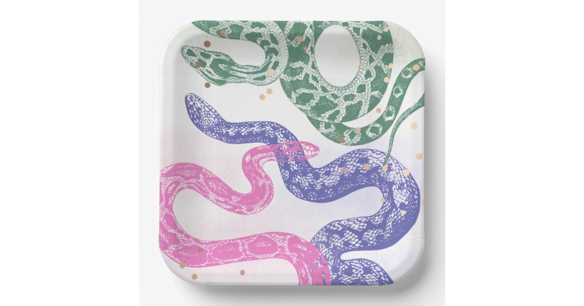 Snake Birthday Party Plates | Zazzle