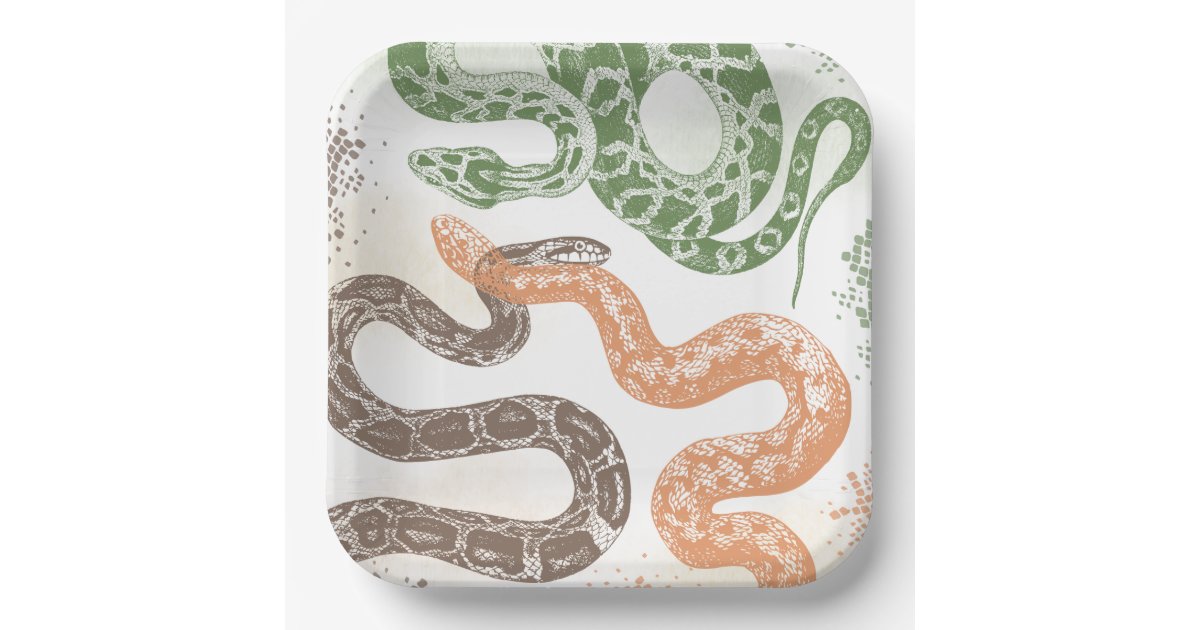Snake Birthday Party Plates | Zazzle
