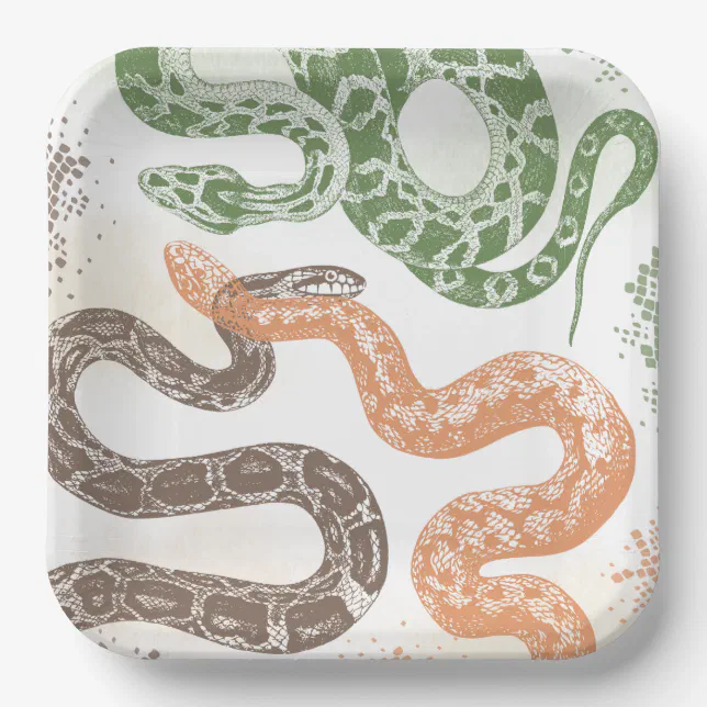 Snake Birthday Party Plates | Zazzle