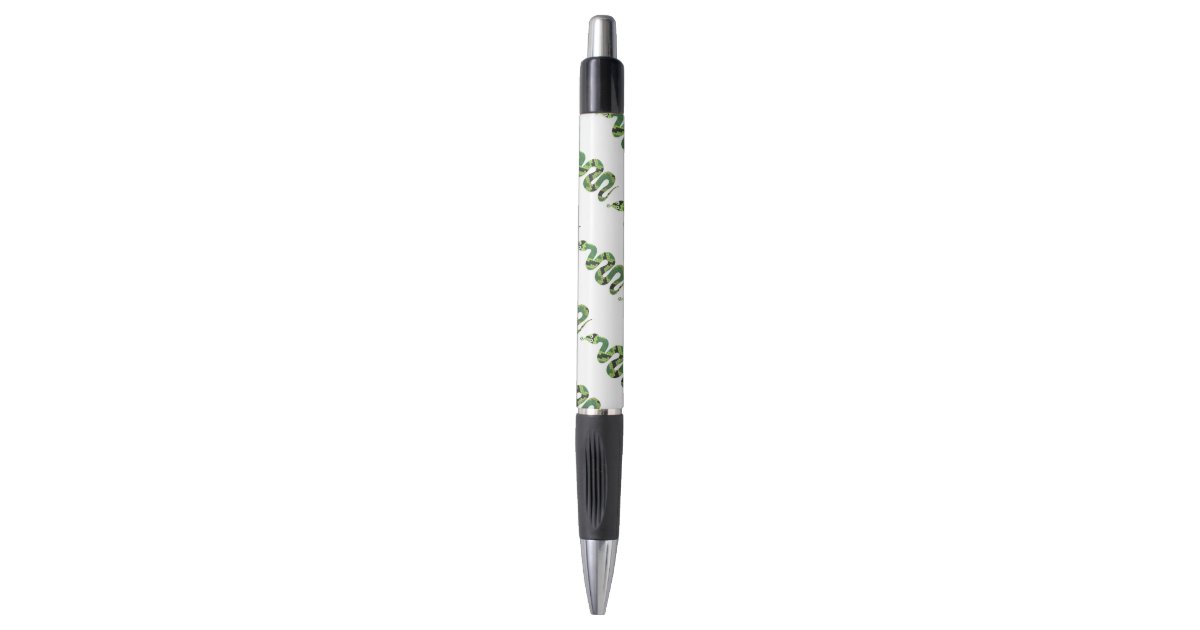 Snake Black and Green Print Silhouette Pen | Zazzle