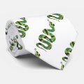 Snake Black and Green Print Silhouette Tie | Zazzle