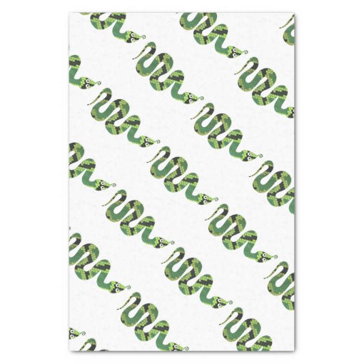 Snake Black and Green Print Silhouette Tissue Paper | Zazzle