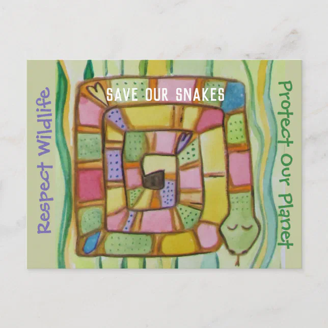 Snake Conservation - Save Our Snakes Postcard | Zazzle
